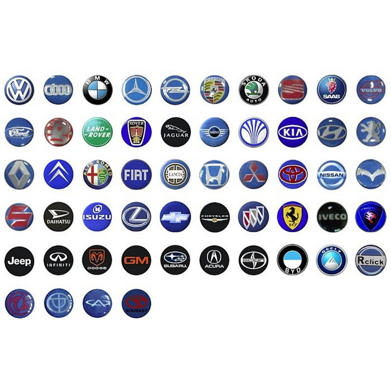2x Replacement 14MM Car Key Sticker/Fob Emblem Badge Assorted Makes